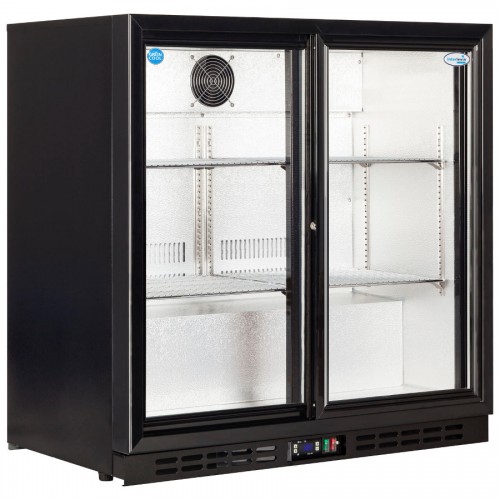 Interlevin EC20S: 210Ltr LOW-ENERGY Sliding Double Door Back Bar Cooler ...